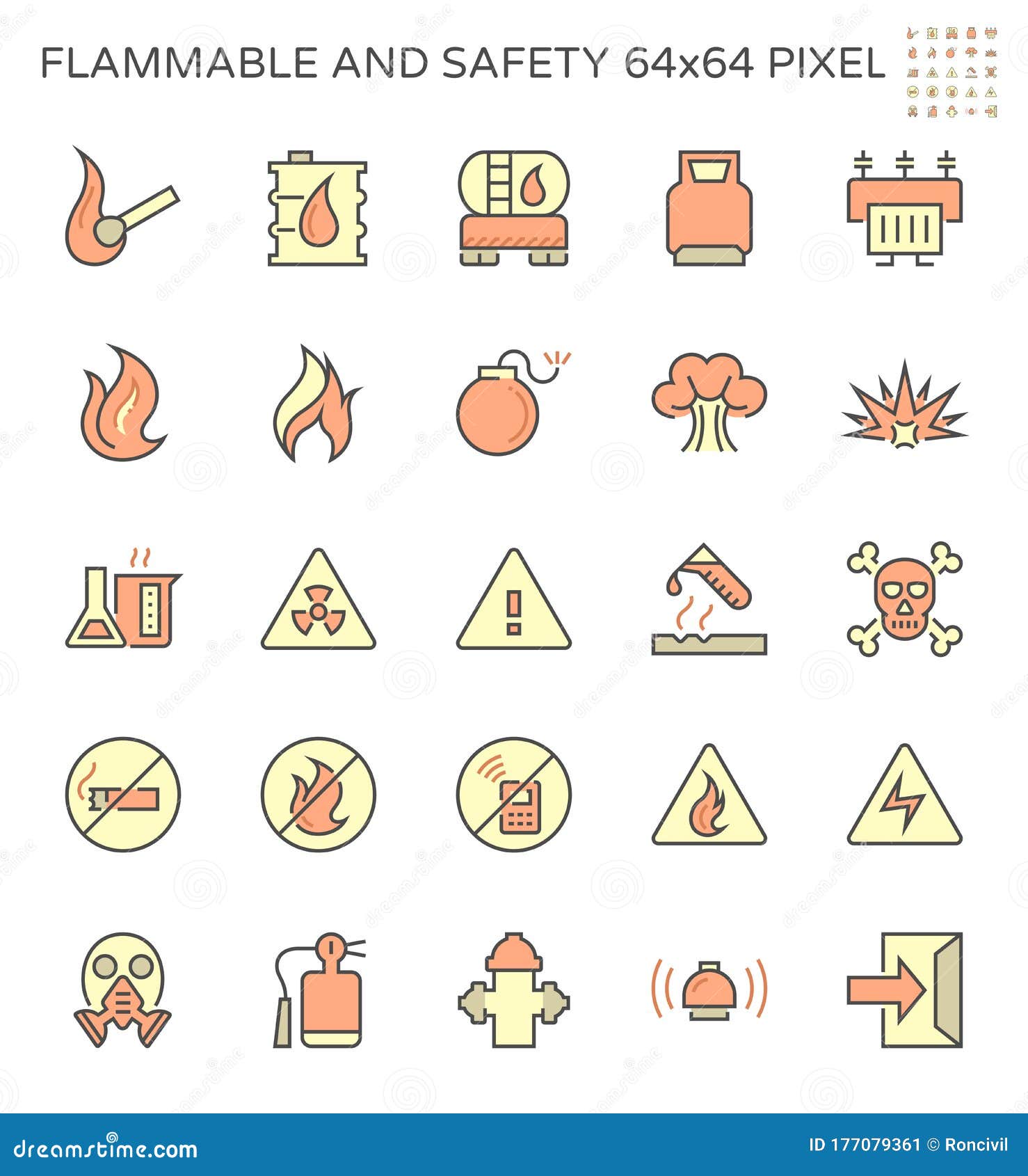 Flammable and safety icon stock vector. Illustration of chemistry ...