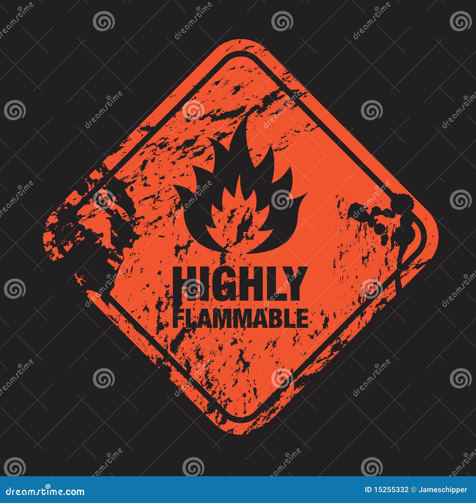 Flammable Sign, Fire Icon, Hazard Symbol Cartoon Vector | CartoonDealer ...