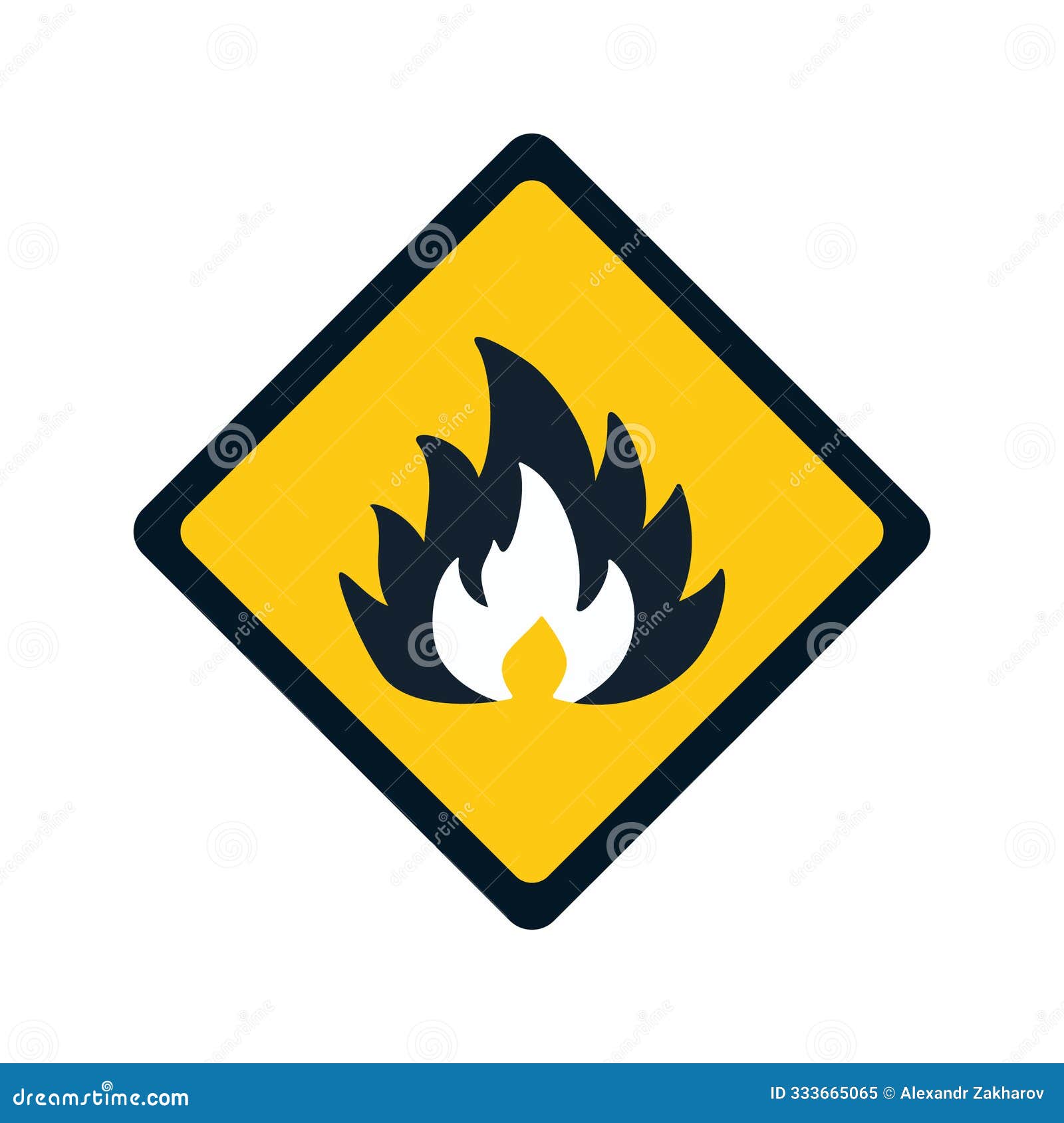 Flammable Sign. Caution Flammable Substances Stock Illustration ...