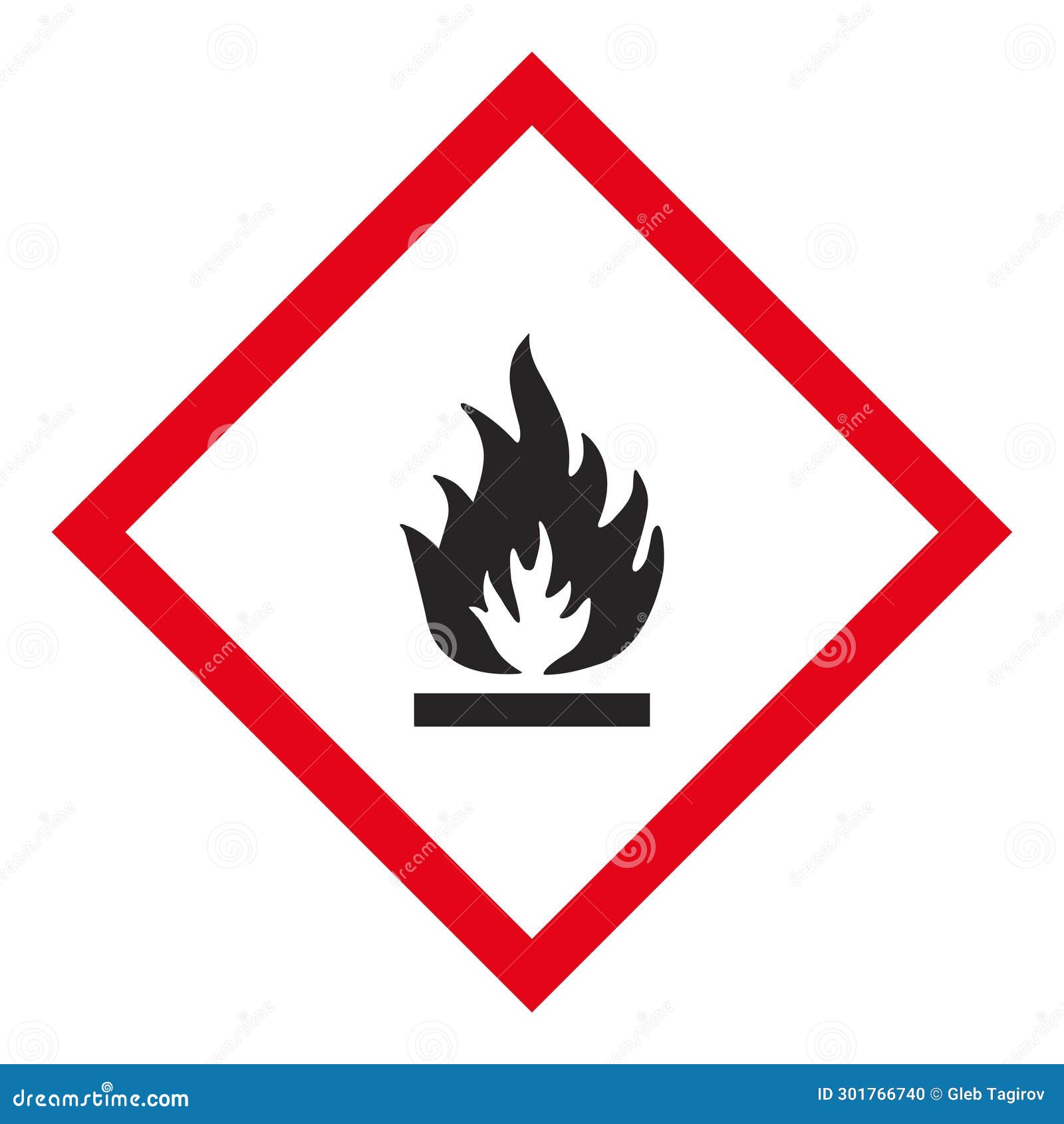 Flammable Sign. GHS label stock vector. Illustration of area - 301766740