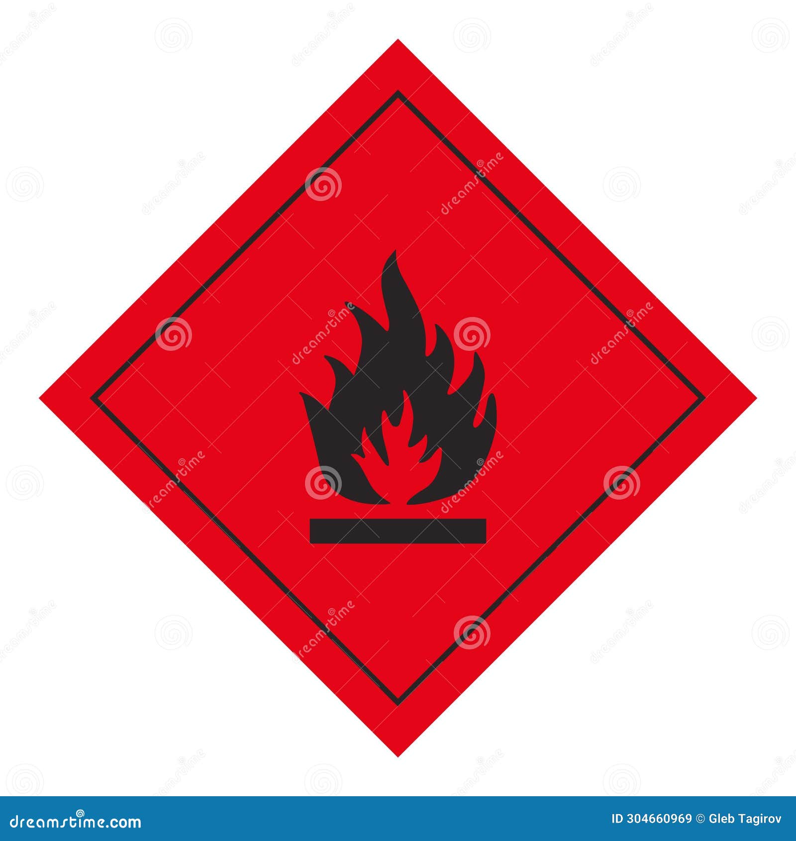Flammable Sign. GHS Label Cartoon Vector | CartoonDealer.com #304660969
