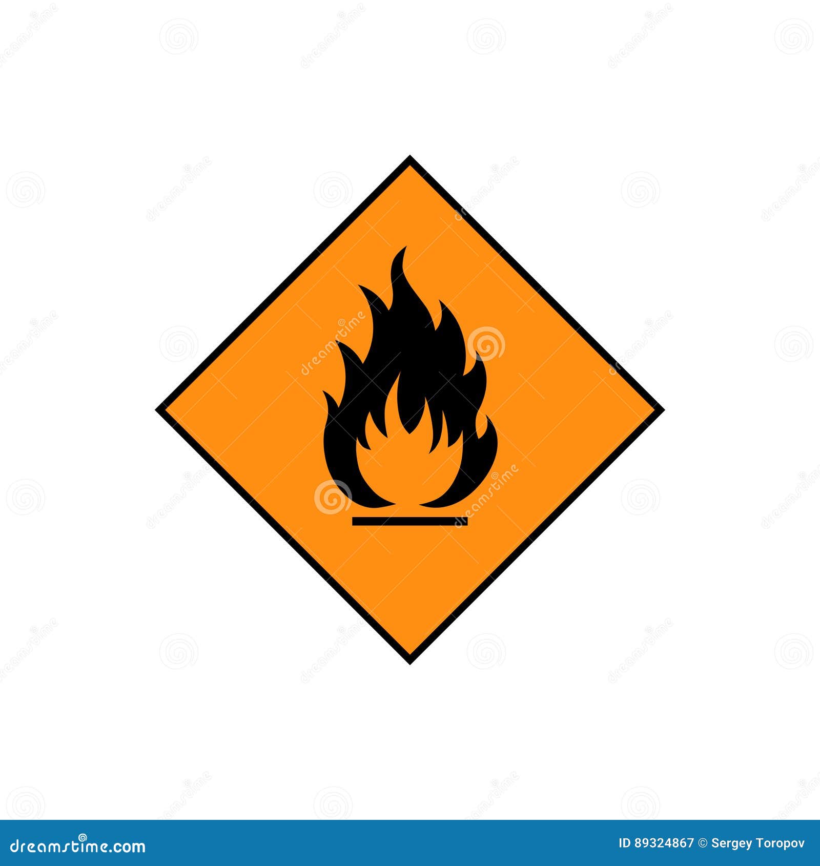 Flammable Sign, Fire Icon, Hazard Symbol Cartoon Vector | CartoonDealer ...