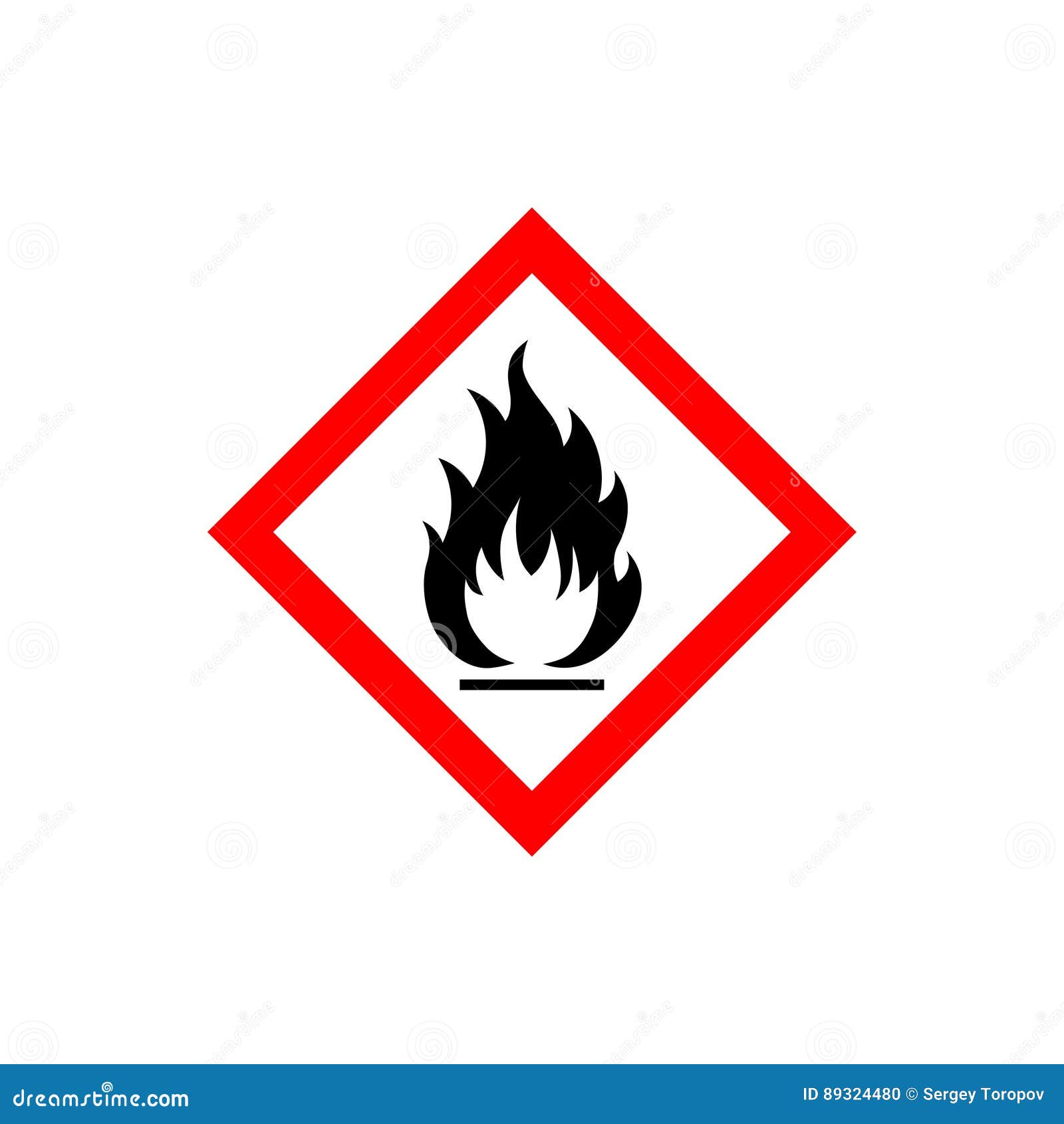 Flammable sign icon stock vector. Illustration of industrial - 89324480