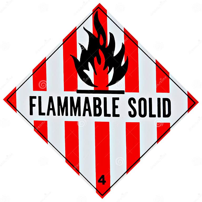 Flammable Solid Sign stock image. Image of safety, cutout - 2863541