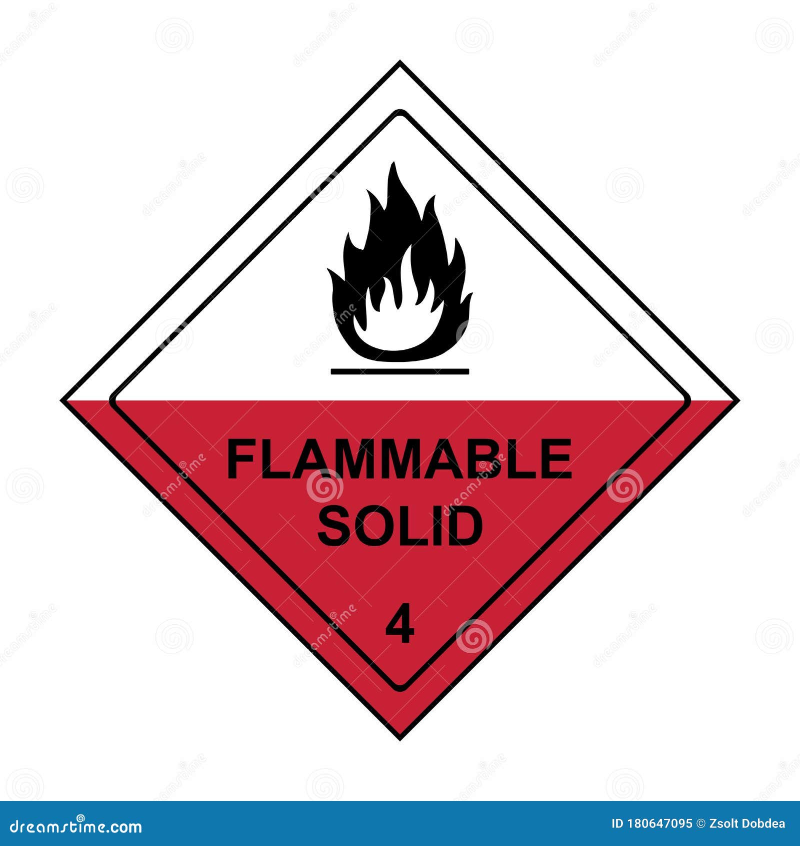 Flammable Solid Sign or Symbol. Substances Liable To Spontaneous ...