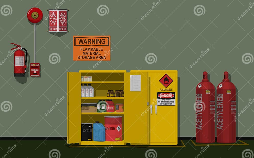 Flammable Storage Area in Some Factory Stock Vector - Illustration of ...
