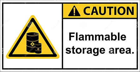 Flammable Storage Tanks, Flammable Storage Areas,sign Caution. Stock ...