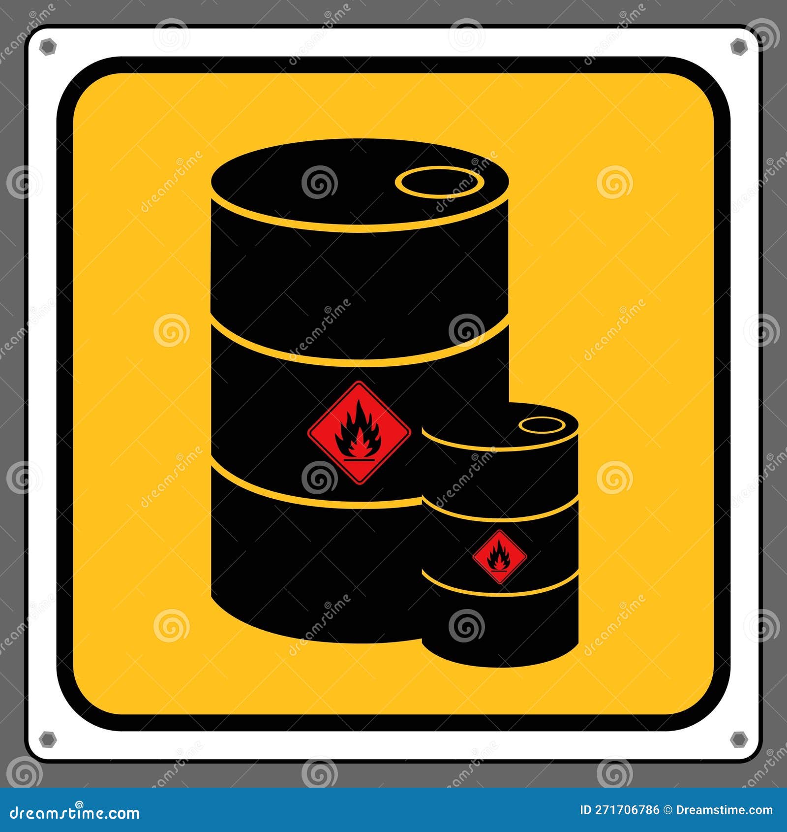Flammable Storage Tanks, Flammable Storage Areas,sign Safety. Cartoon ...