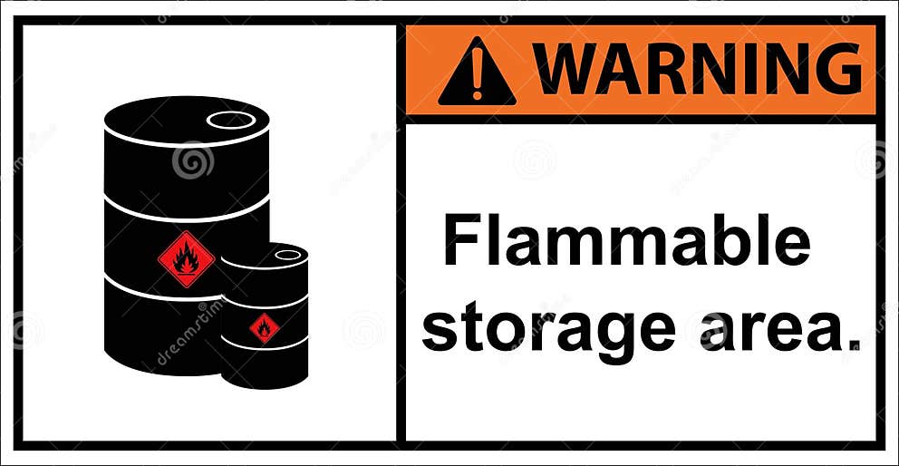 Flammable Storage Tanks, Flammable Storage Areas,sign Warning. Stock ...