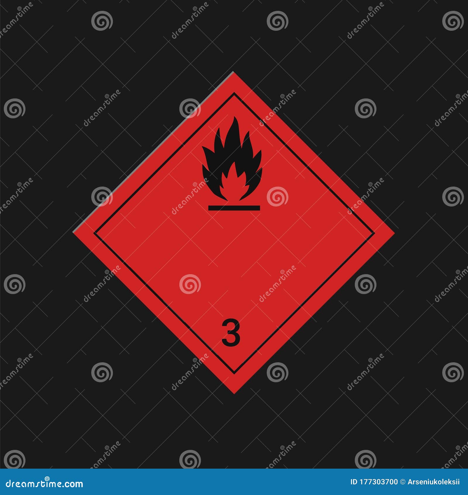 Flammable substance label. stock vector. Illustration of combustible ...