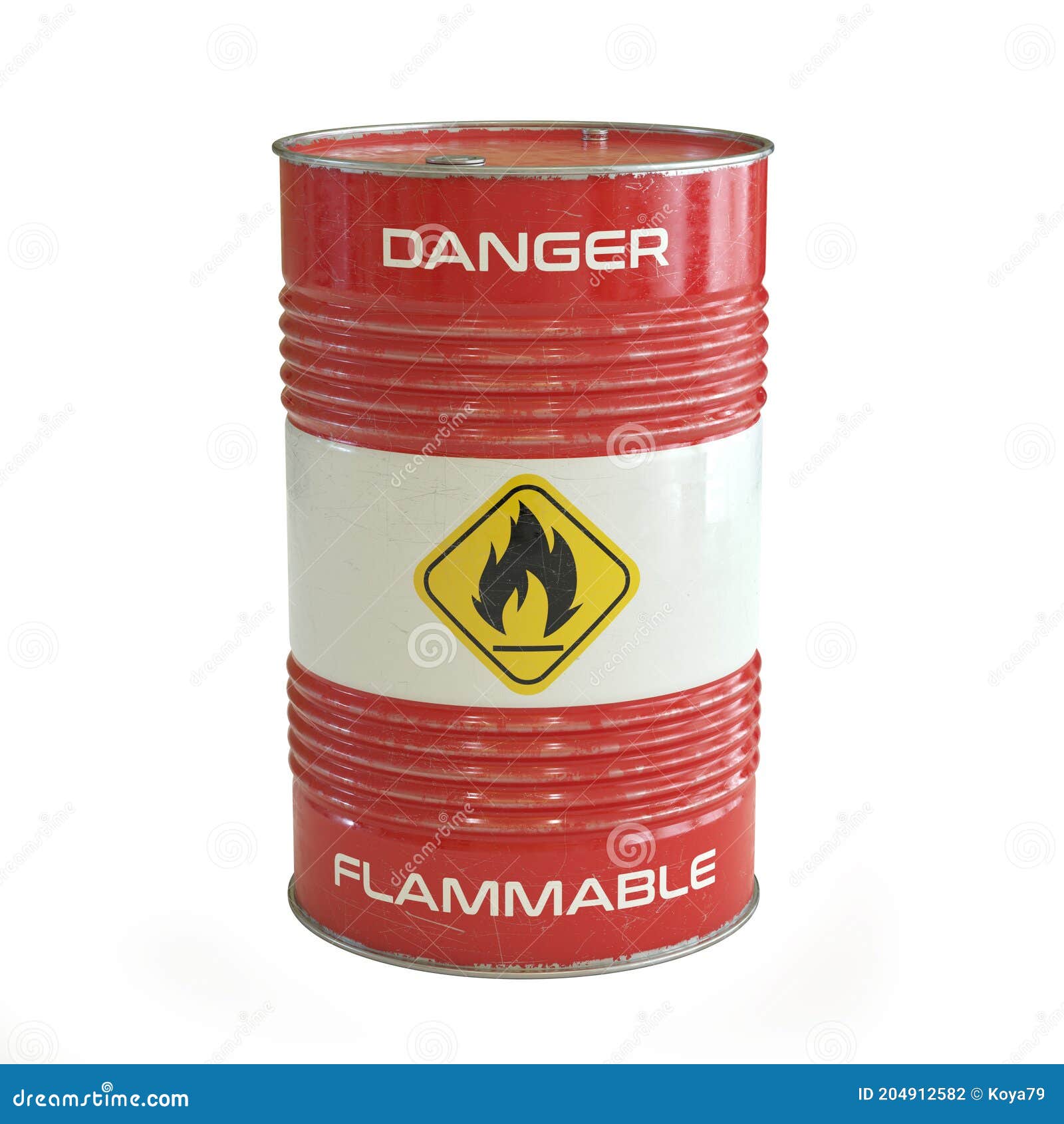 Flammable Substance Red Barrel with Flammable Symbol 3d Rendering Stock ...