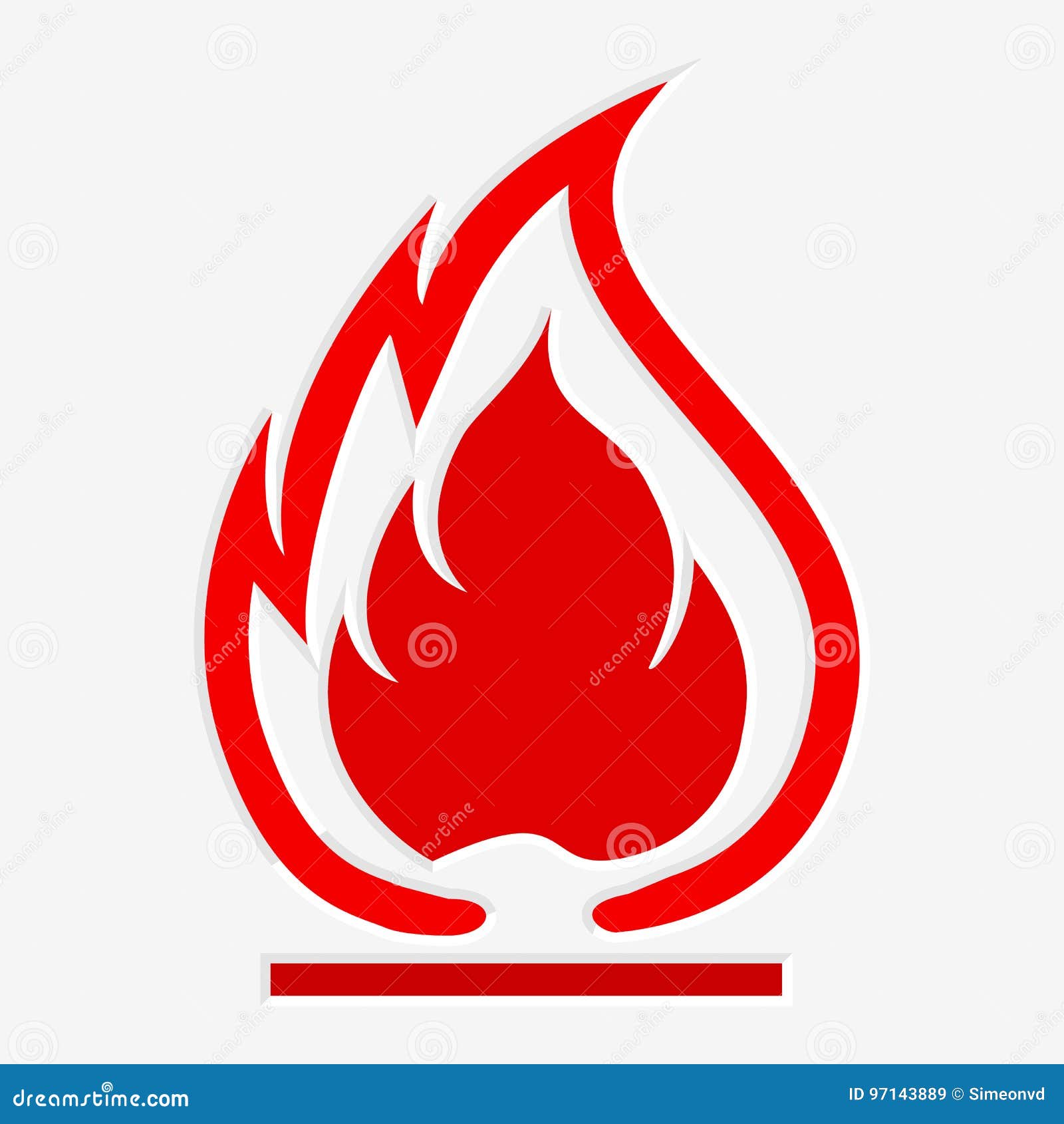 Symbol Of Fire Line Icon. Flammable Caution Sign Outline Style ...