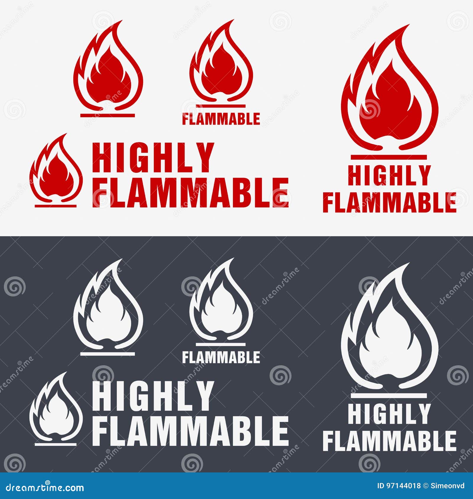 Flammable Symbol. Fire Icon Stock Vector - Illustration of logo ...