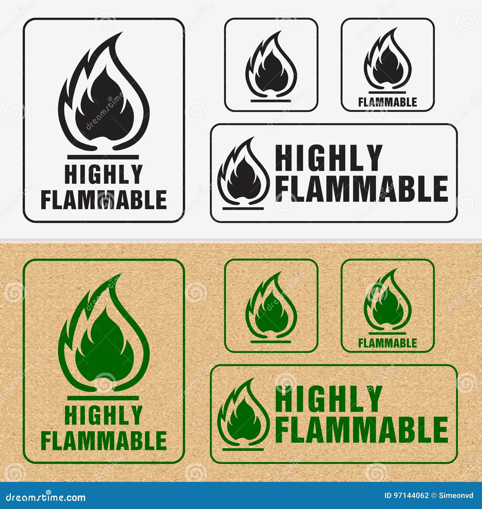 Flammable Symbol. Fire Icon Stock Vector - Illustration of cardboard ...