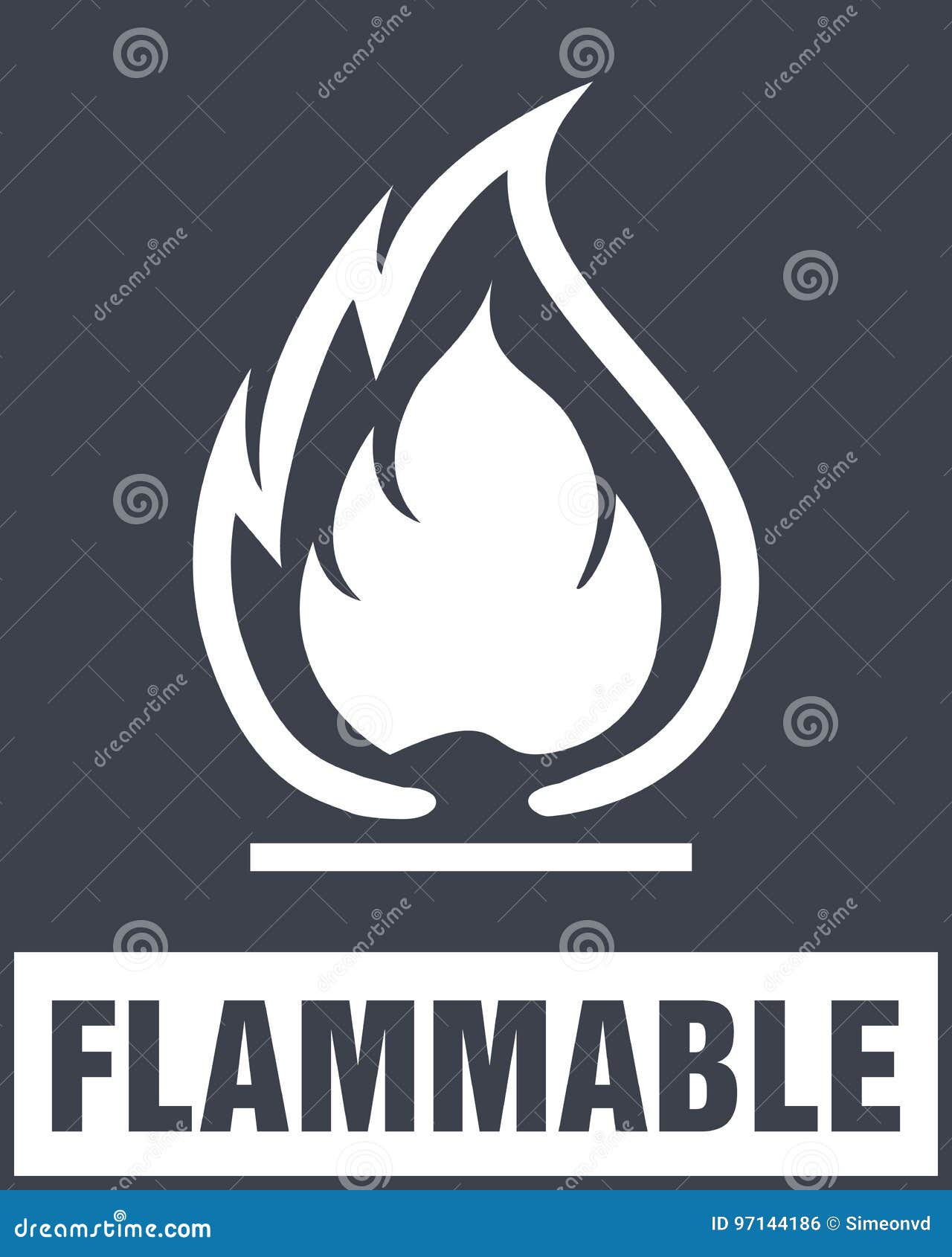 Flammable Symbol. Fire Icon Stock Vector - Illustration of cardboard ...