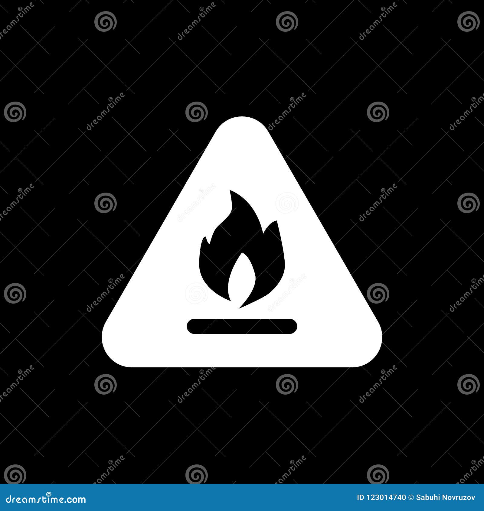 Flammable Symbol Solid Icon. Vector Illustration Isolated on Black ...