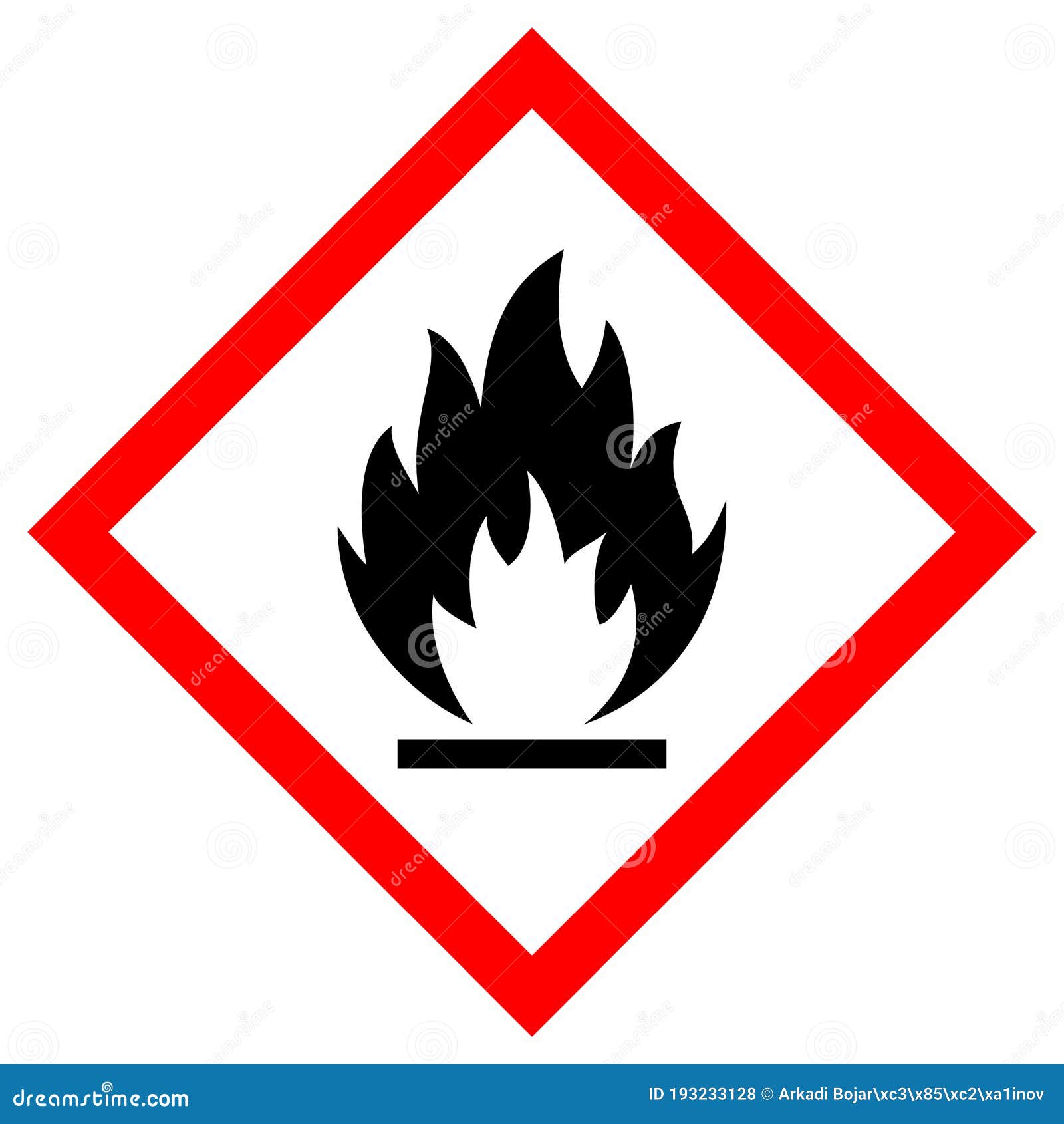 Flammable vector sign stock vector. Illustration of care - 193233128