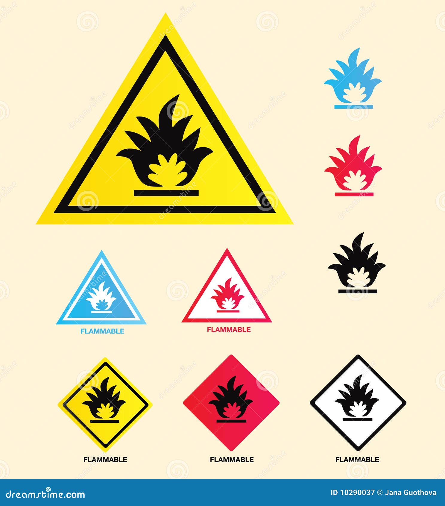 Flammable warning sign stock vector. Illustration of electrical - 10290037