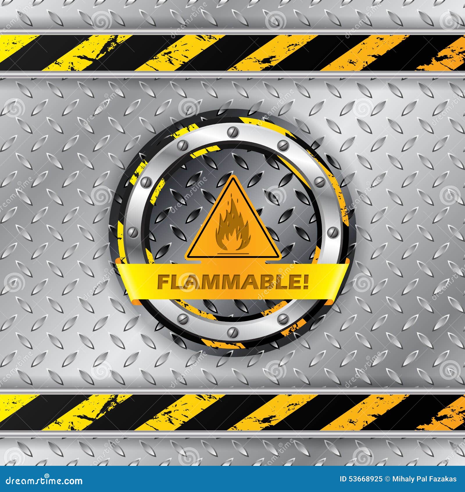 Flammable Warning Sign on Metallic Plate Stock Vector - Illustration of ...