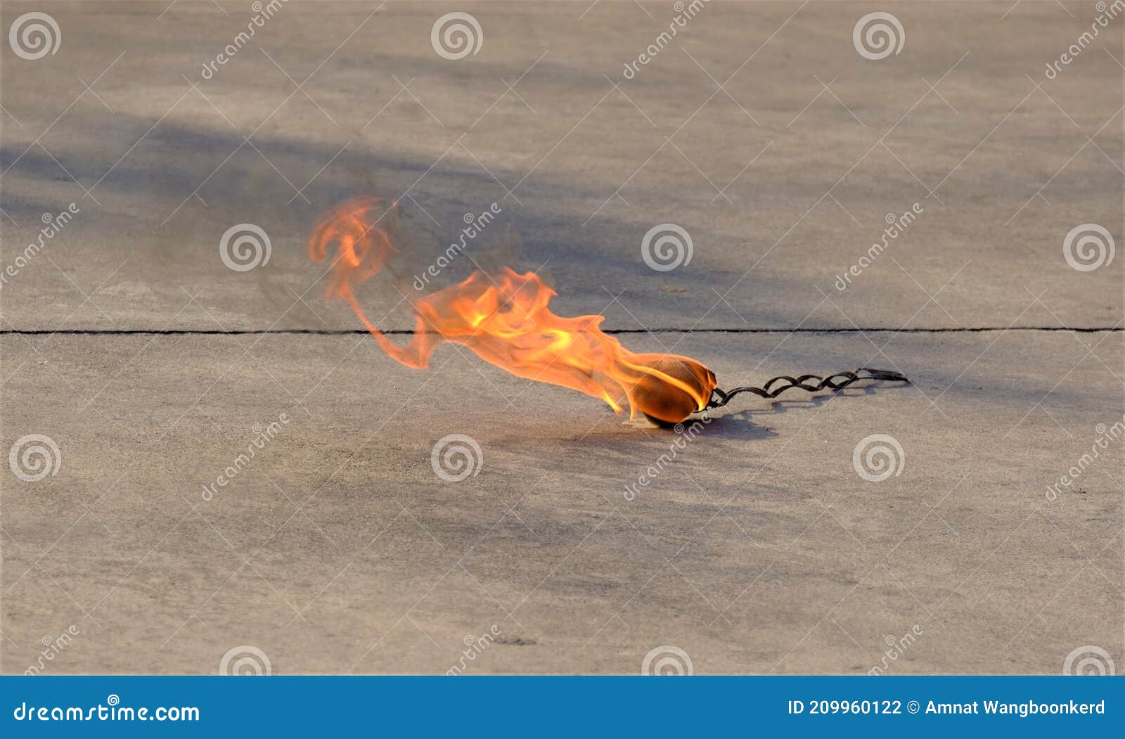 A Flammable Wire Rope is Placed on the Floor Stock Photo - Image of ...