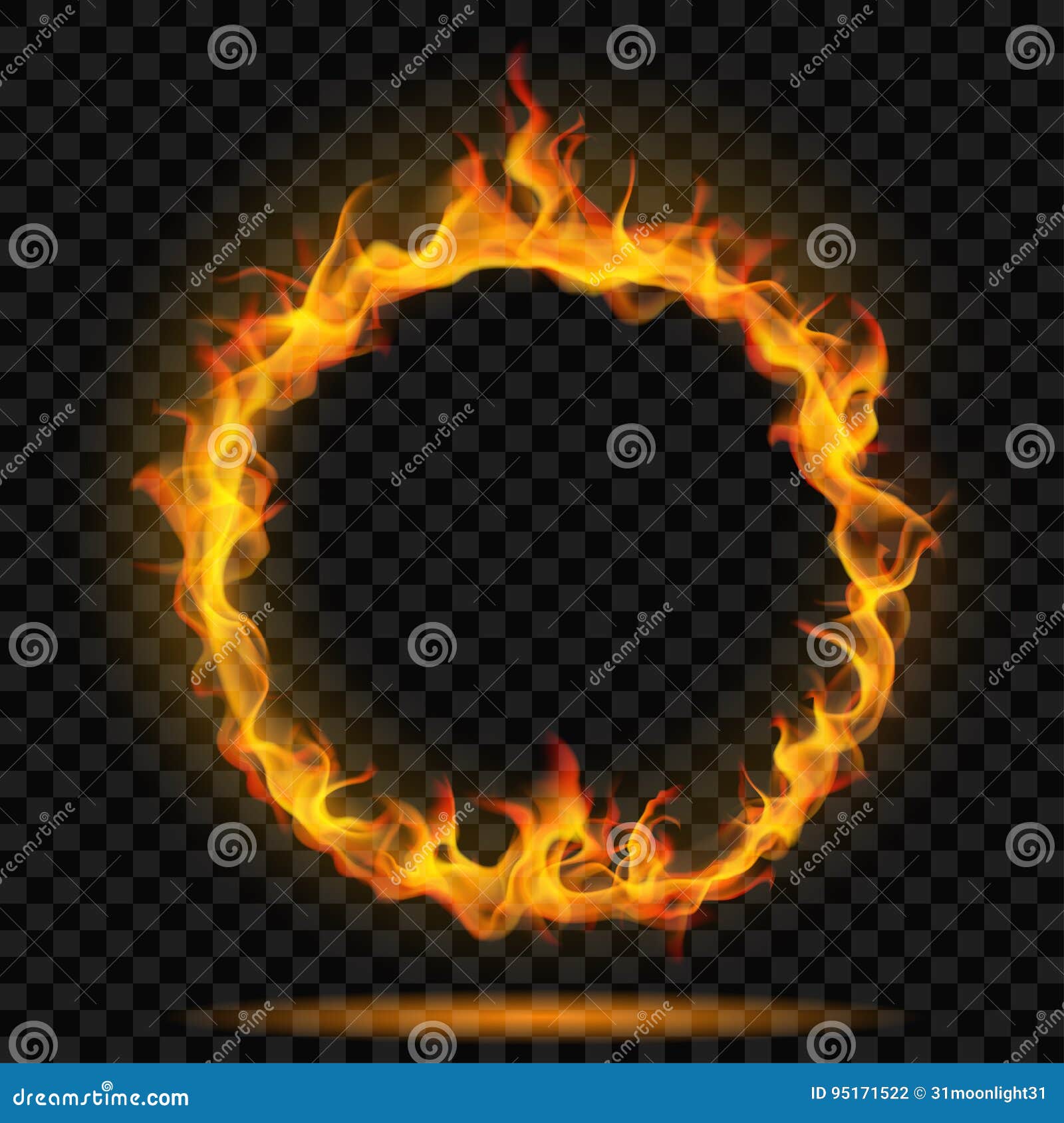 Flamme de cercle de feu illustration de vecteur. Illustration du ...