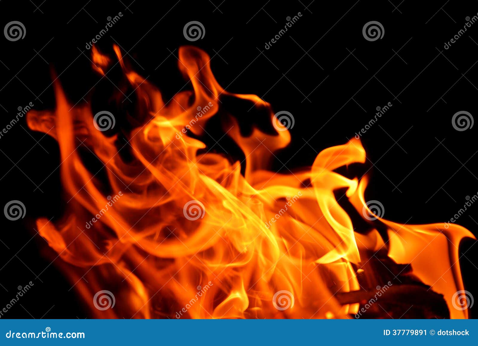 Flamme Du Feu Sur Le Fond Noir Image stock - Image du élément ...
