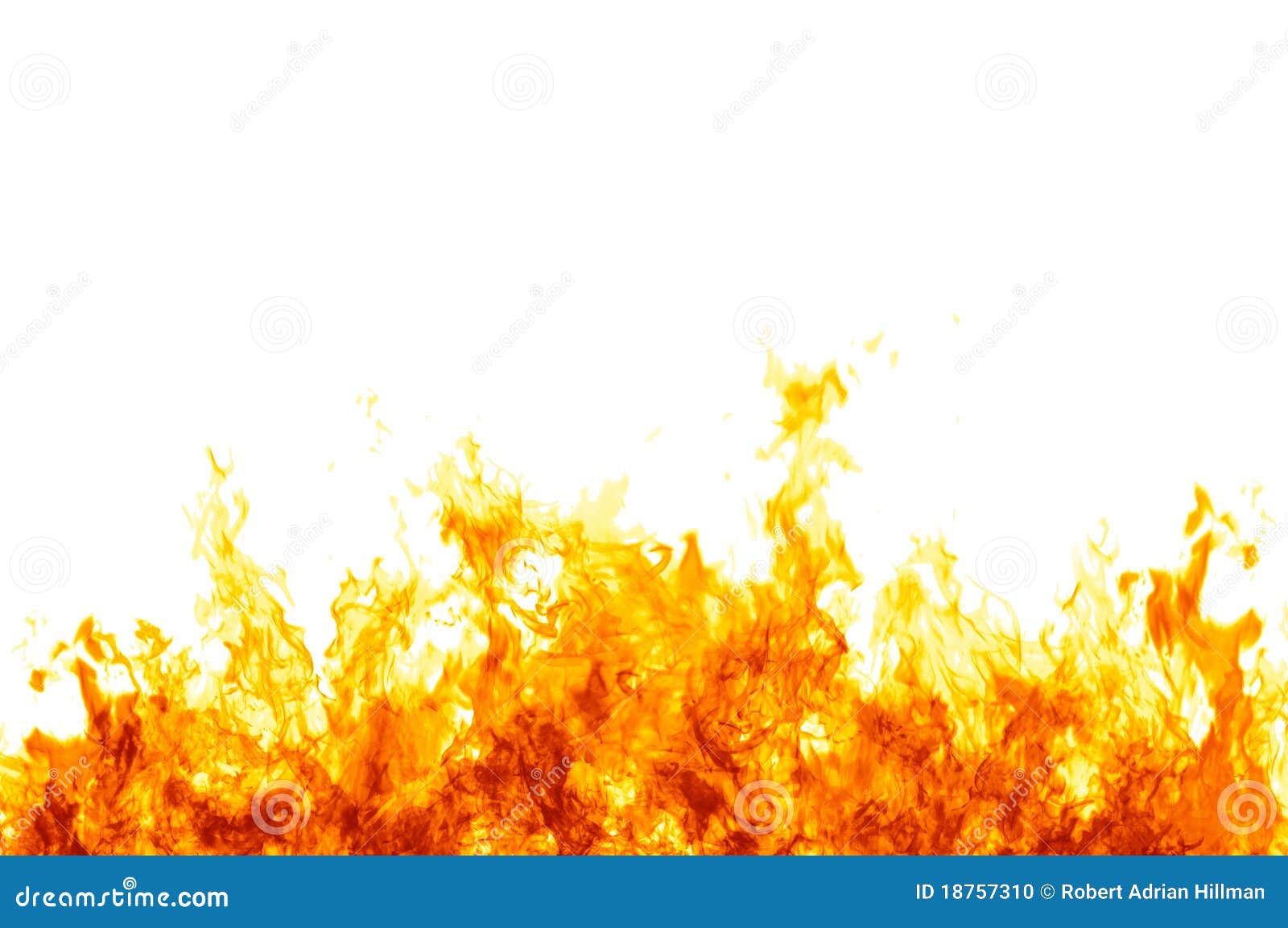 Flammes sur le blanc illustration stock. Illustration du orange - 18757310
