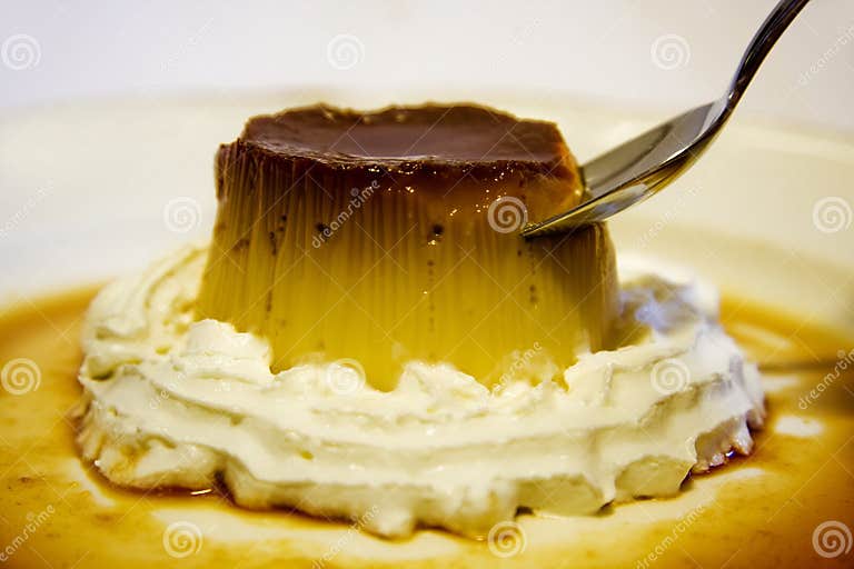 Flan stock photo. Image of testing, yellow, pudding, caramel - 8802774