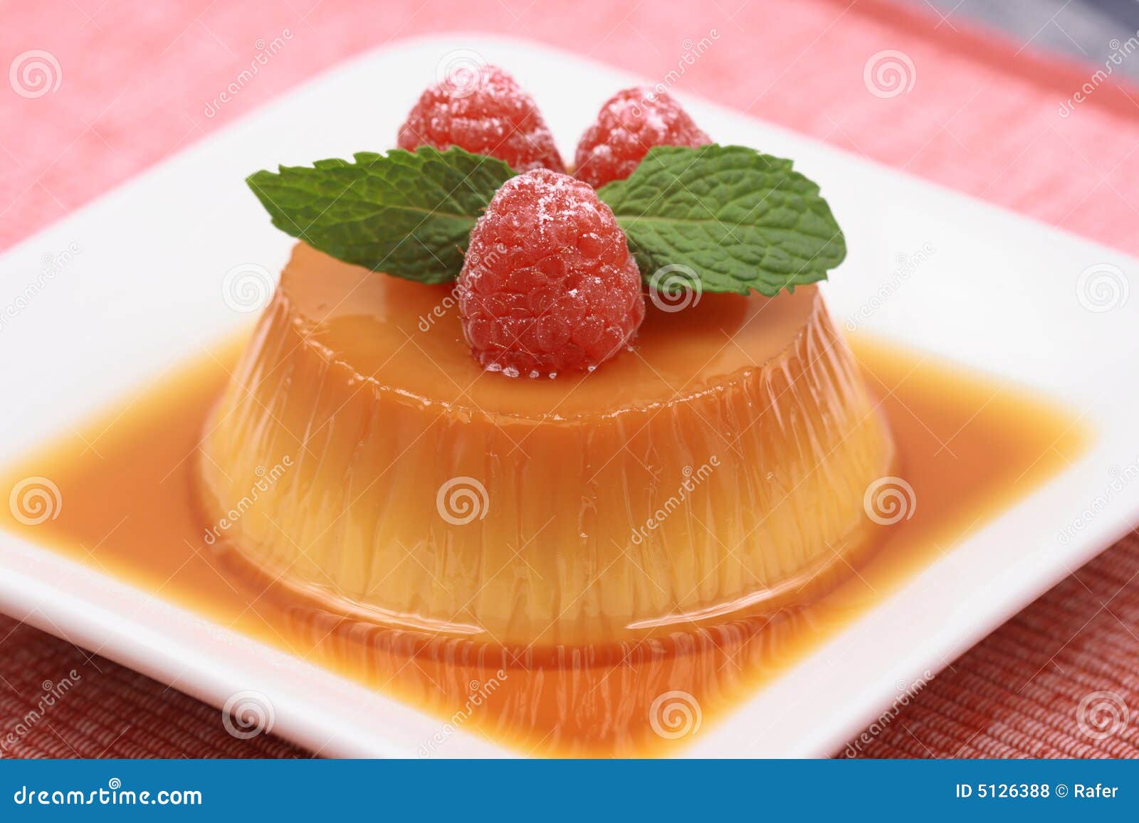 Flan dessert stock photo. Image of restaurant, sweet, mint - 5126388