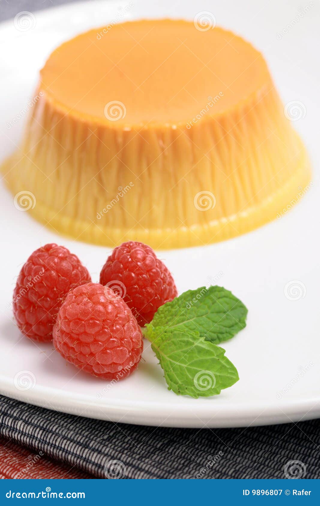 Flan dessert stock image. Image of sweet, flan, raspberry - 9896807