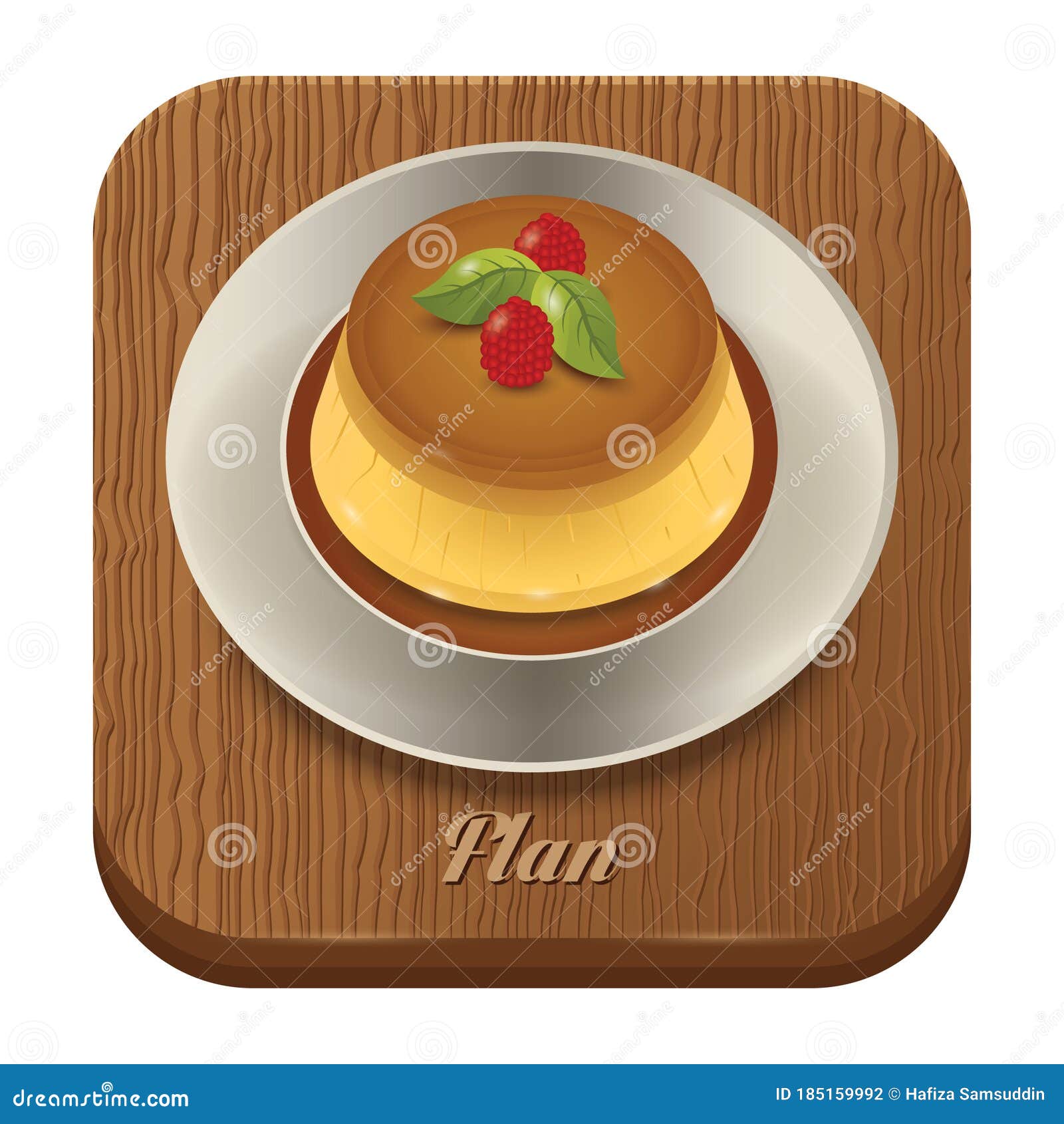 Flan. Vector Illustration Decorative Design Stock Vector - Illustration ...