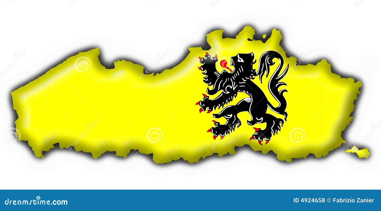 Flanders Button Flag Map Shape Stock Illustration - Illustration of ...