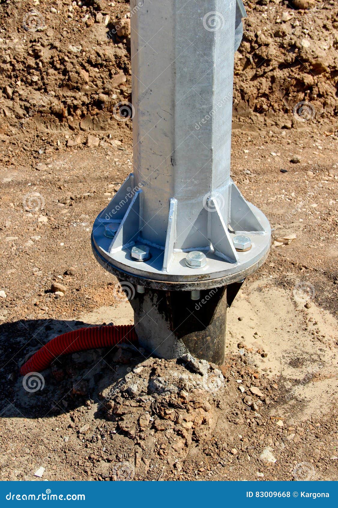 A Flange Bearing of a Light Pole Stock Photo - Image of electrical ...