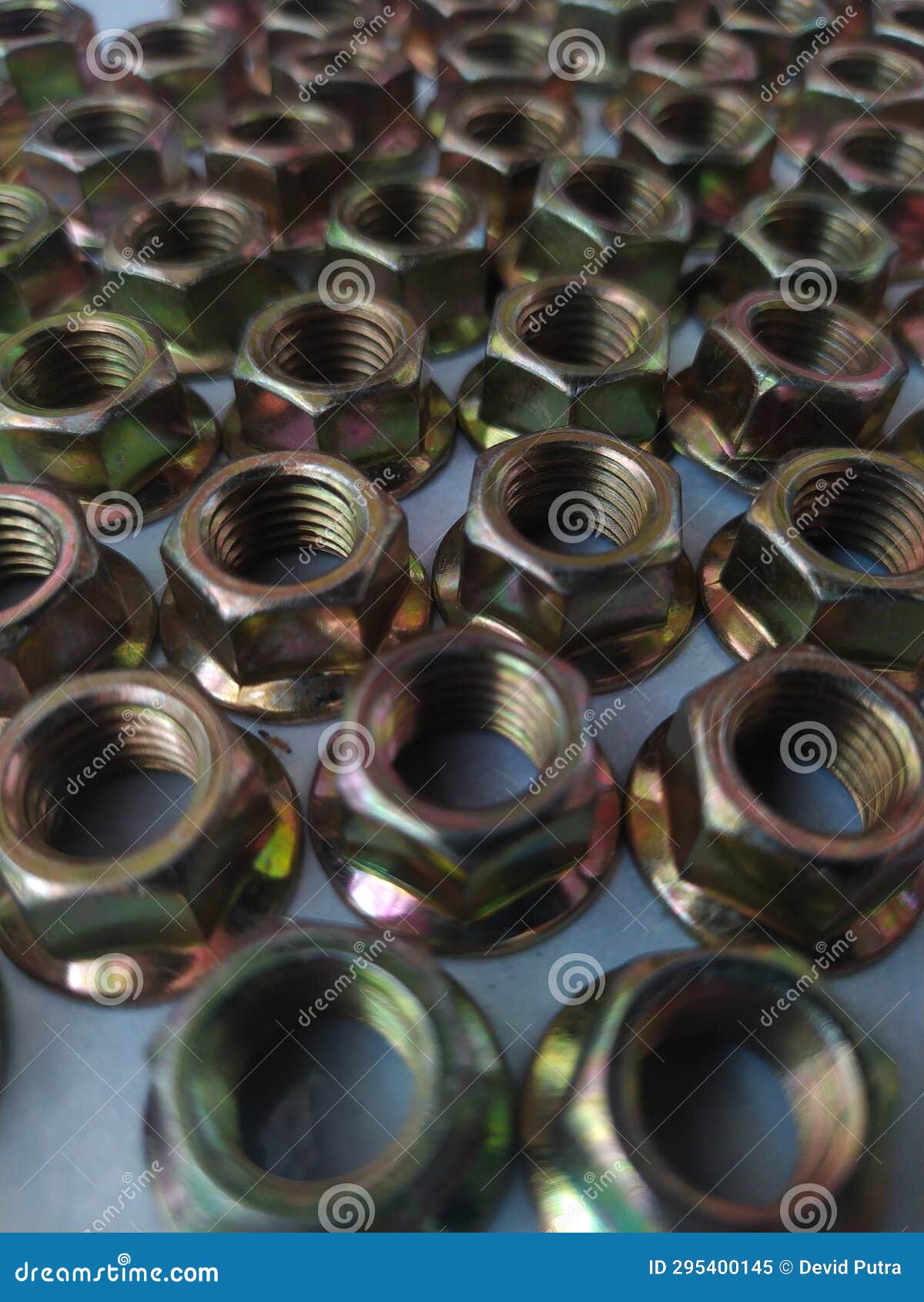 Flange Nut Color Gold for Bolt Stock Image - Image of color, flange ...