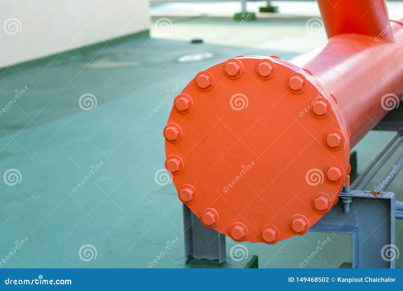 Flange Pipe Fitting the Blind Flange is Installed at the End of the ...