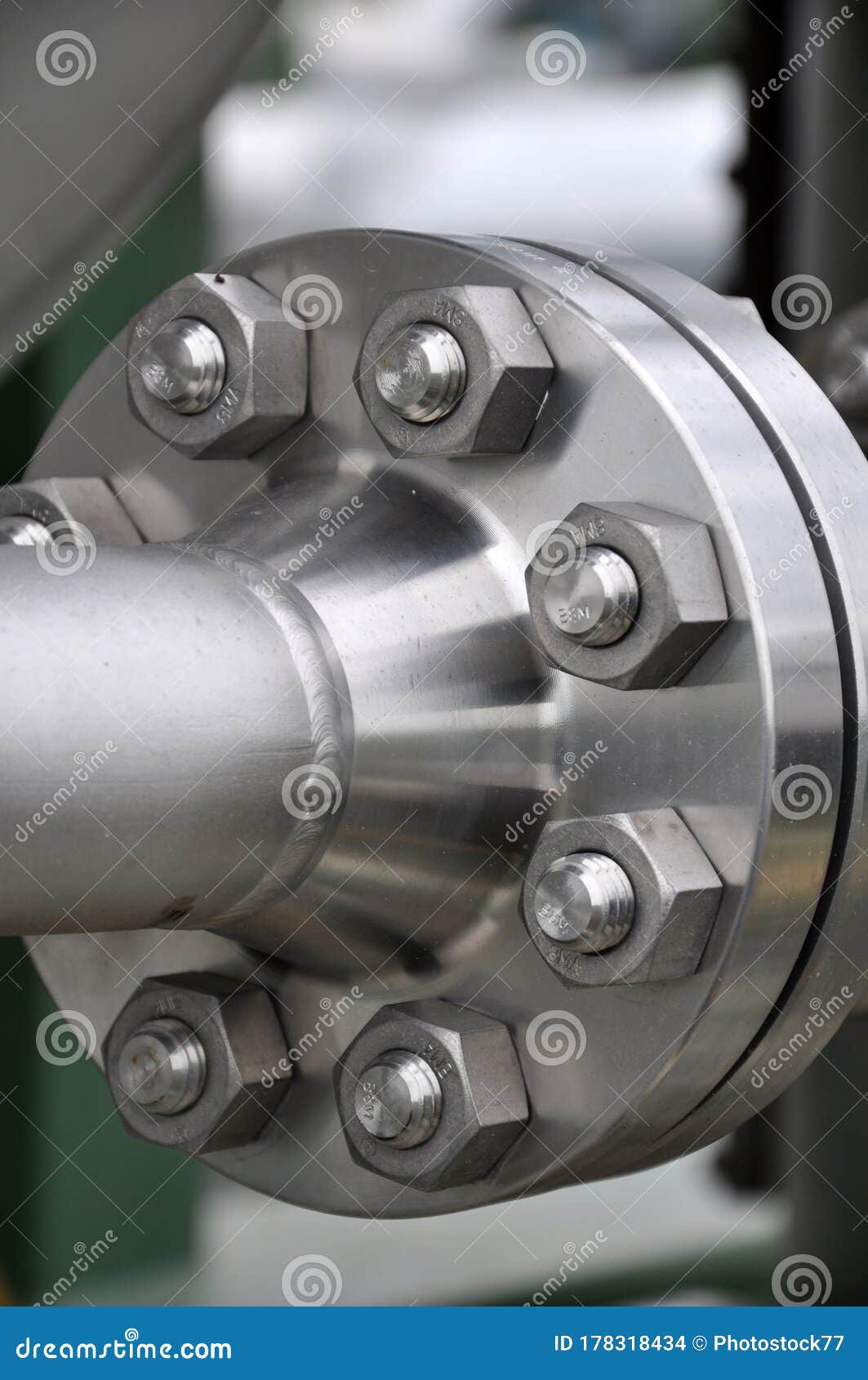 The Flanged Connection of Pipeline Stock Photo - Image of gasket ...
