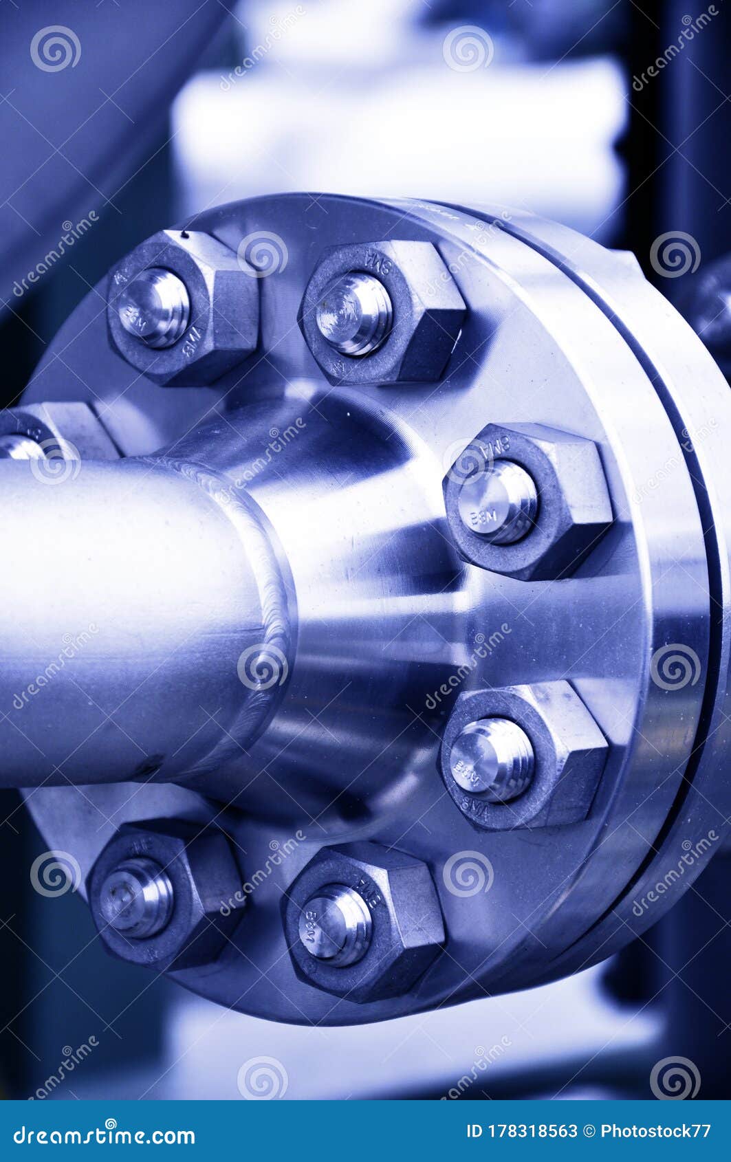 The Flanged Connection of Pipeline Stock Image - Image of equipment ...