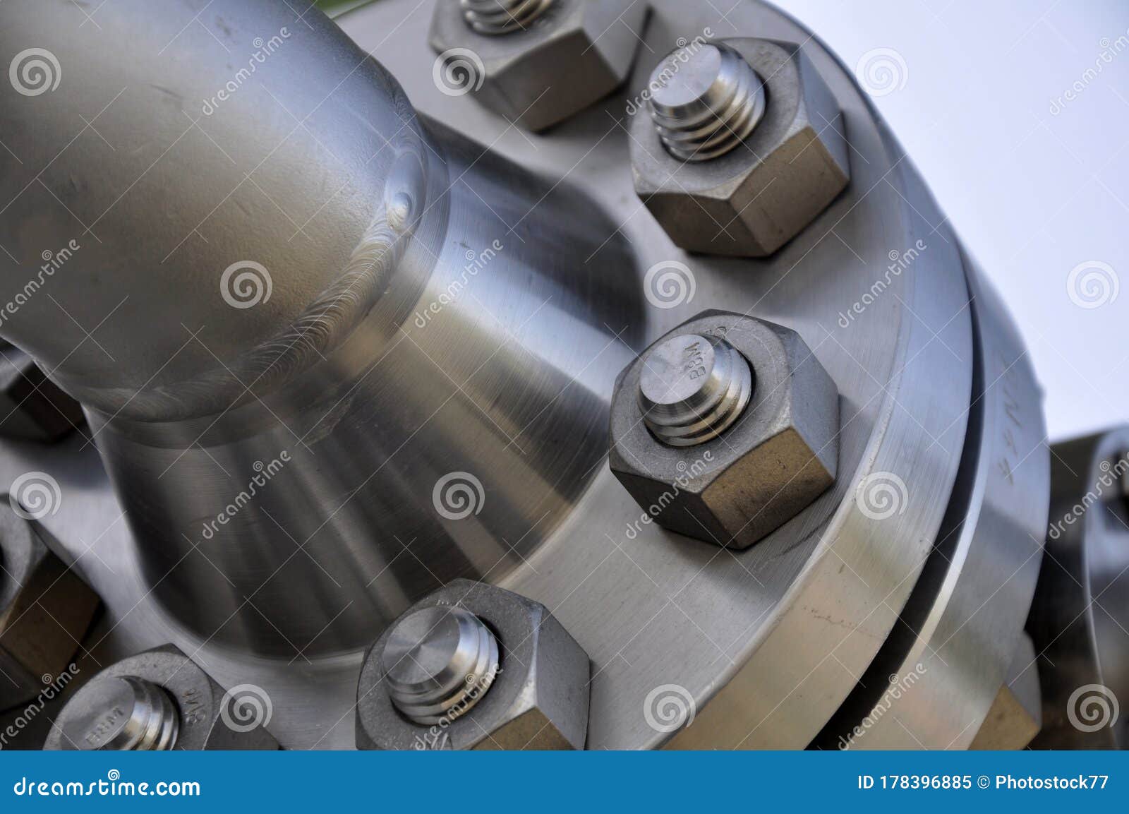 The Flanged Connection of Pipeline Stock Image - Image of industrial ...
