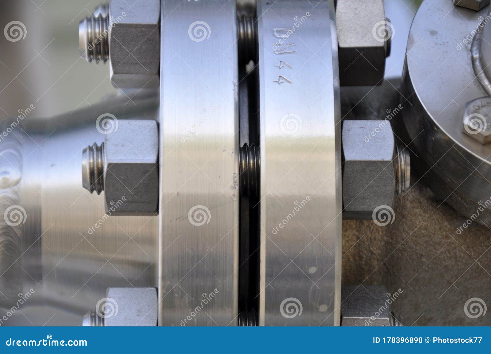 The Flanged Connection of Pipeline Stock Photo - Image of crude ...