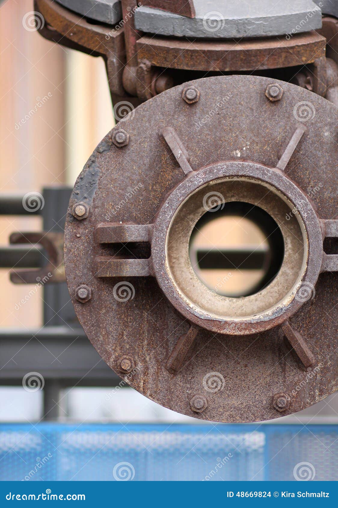 The Flanges and Old Metal Constructions in Industrial Zone Stock Photo ...