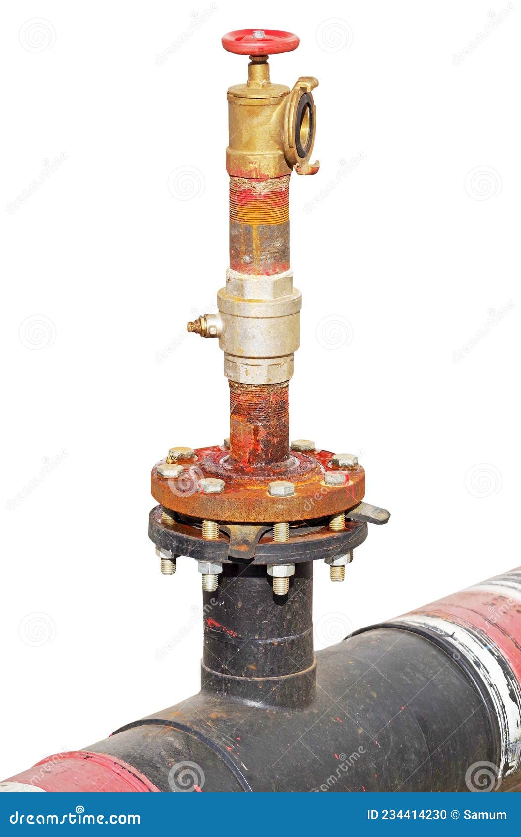 Flanges Pipe With Nuts And Bolts. Pipeline For Water Pump Industry ...