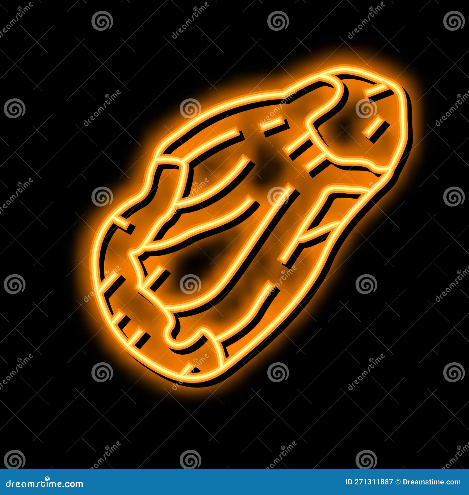 Flank Beef Meat Neon Glow Icon Illustration Stock Vector - Illustration ...