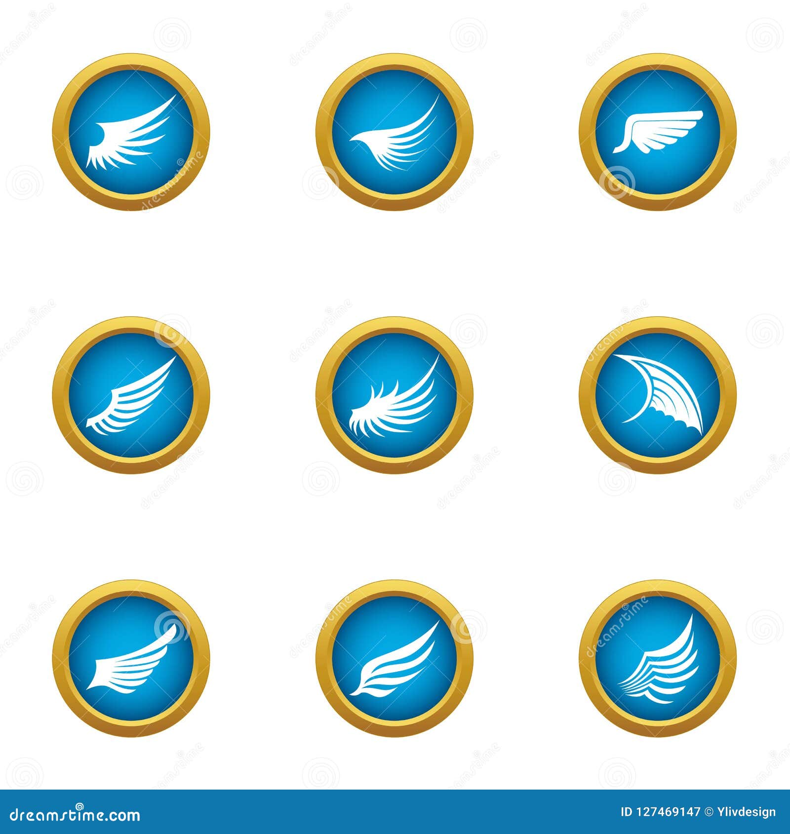 Flank Icons Set, Flat Style Stock Vector - Illustration of decorative ...