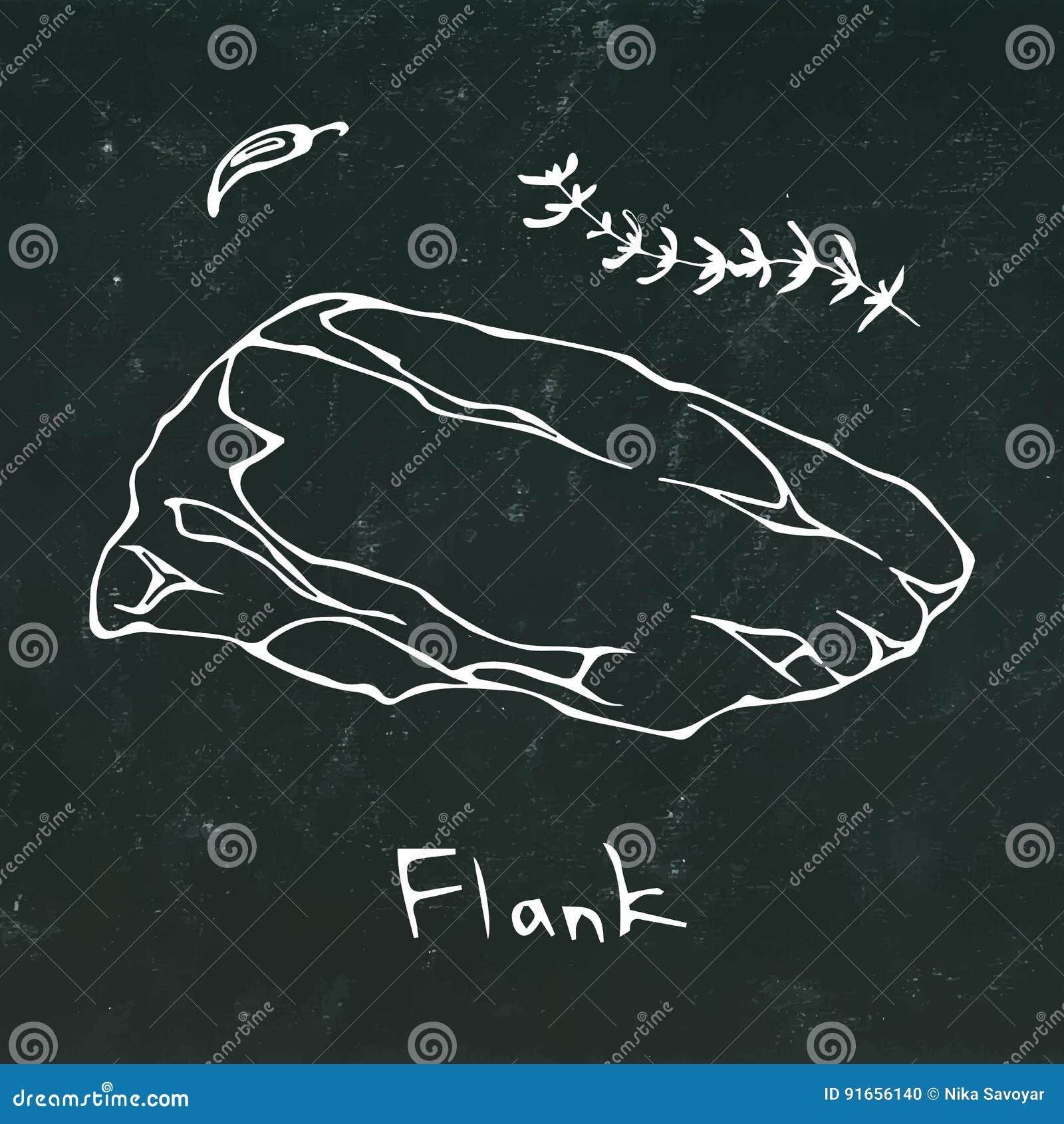 Flank Steak. Vector Cartoon Illustration. Isolated Object On A White ...