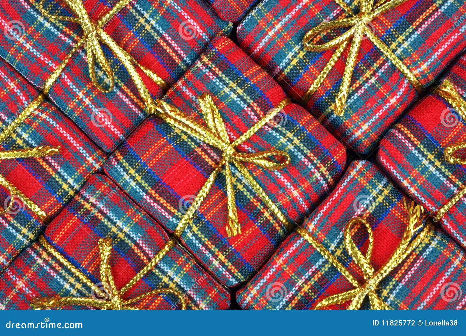 Flannel wrapped boxes stock photo. Image of gold, braided - 11825772