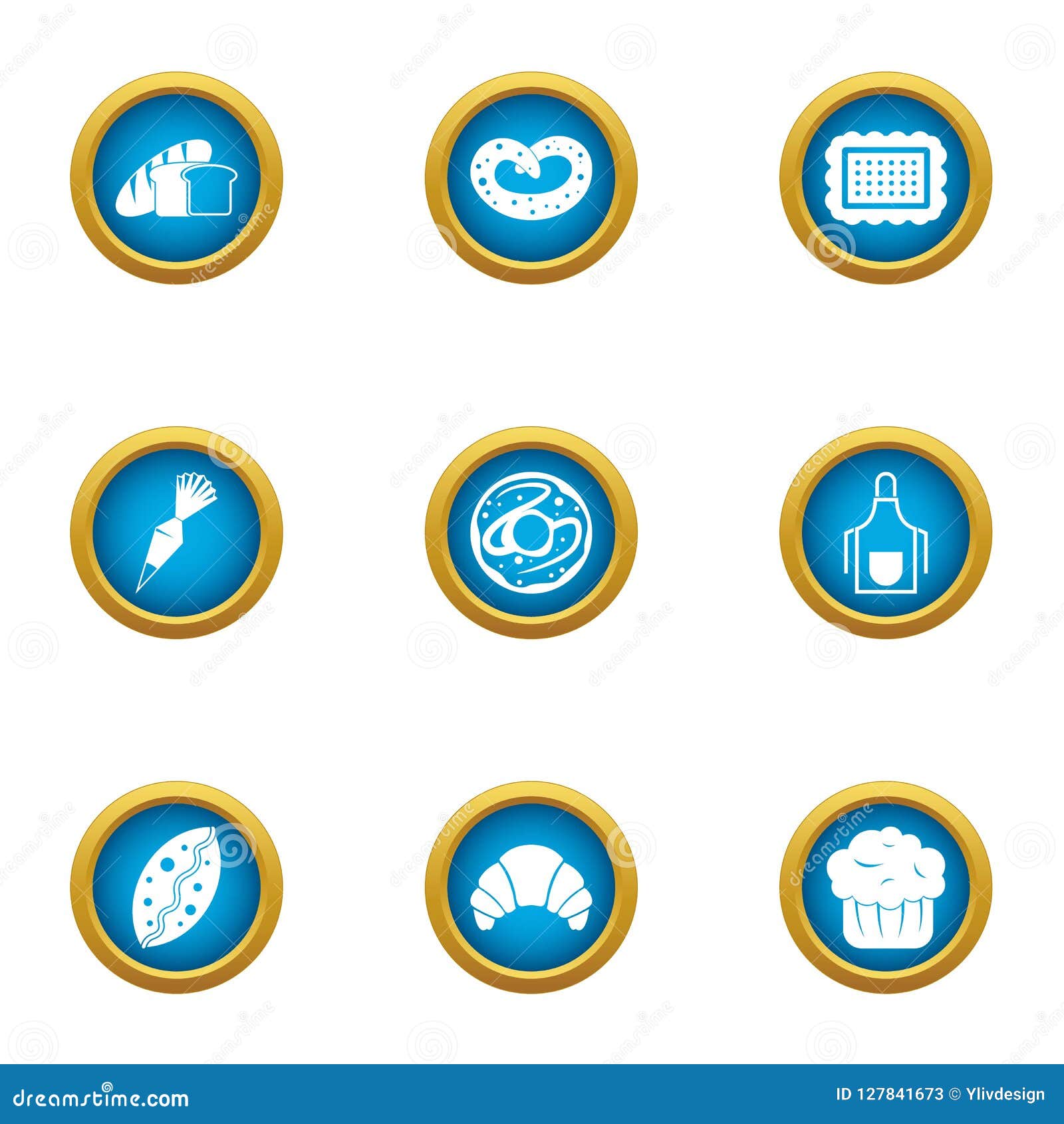 Flapjack Icons Set, Flat Style Stock Vector - Illustration of flat ...