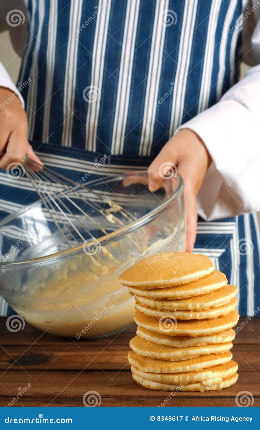 Flapjacks or Pancakes and Whisking Mixture Stock Image - Image of ...