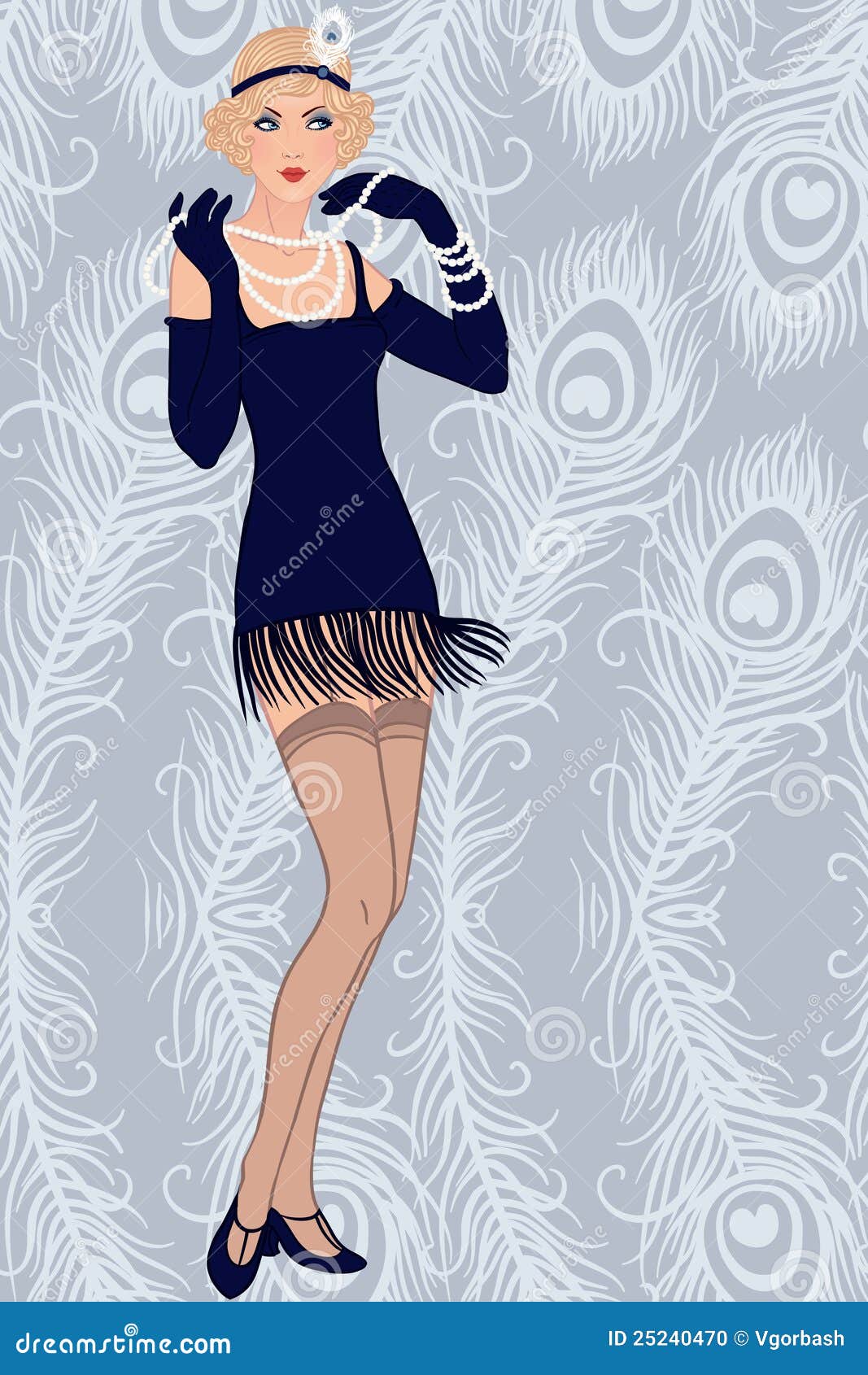 Flapper blond girl stock vector. Illustration of flapper - 25240470