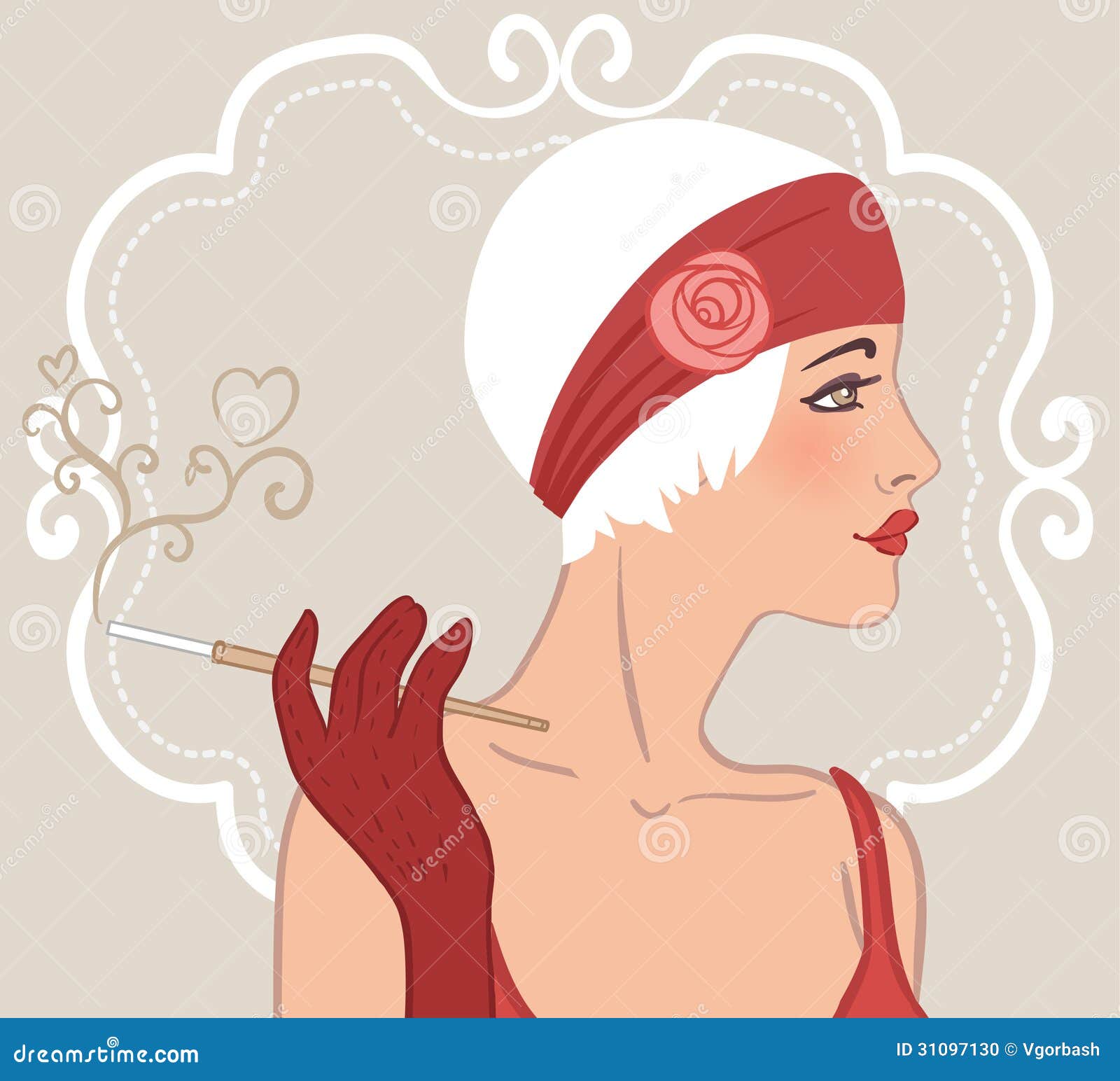 Flapper Girl: Retro Party Invitation Design Stock Illustration ...