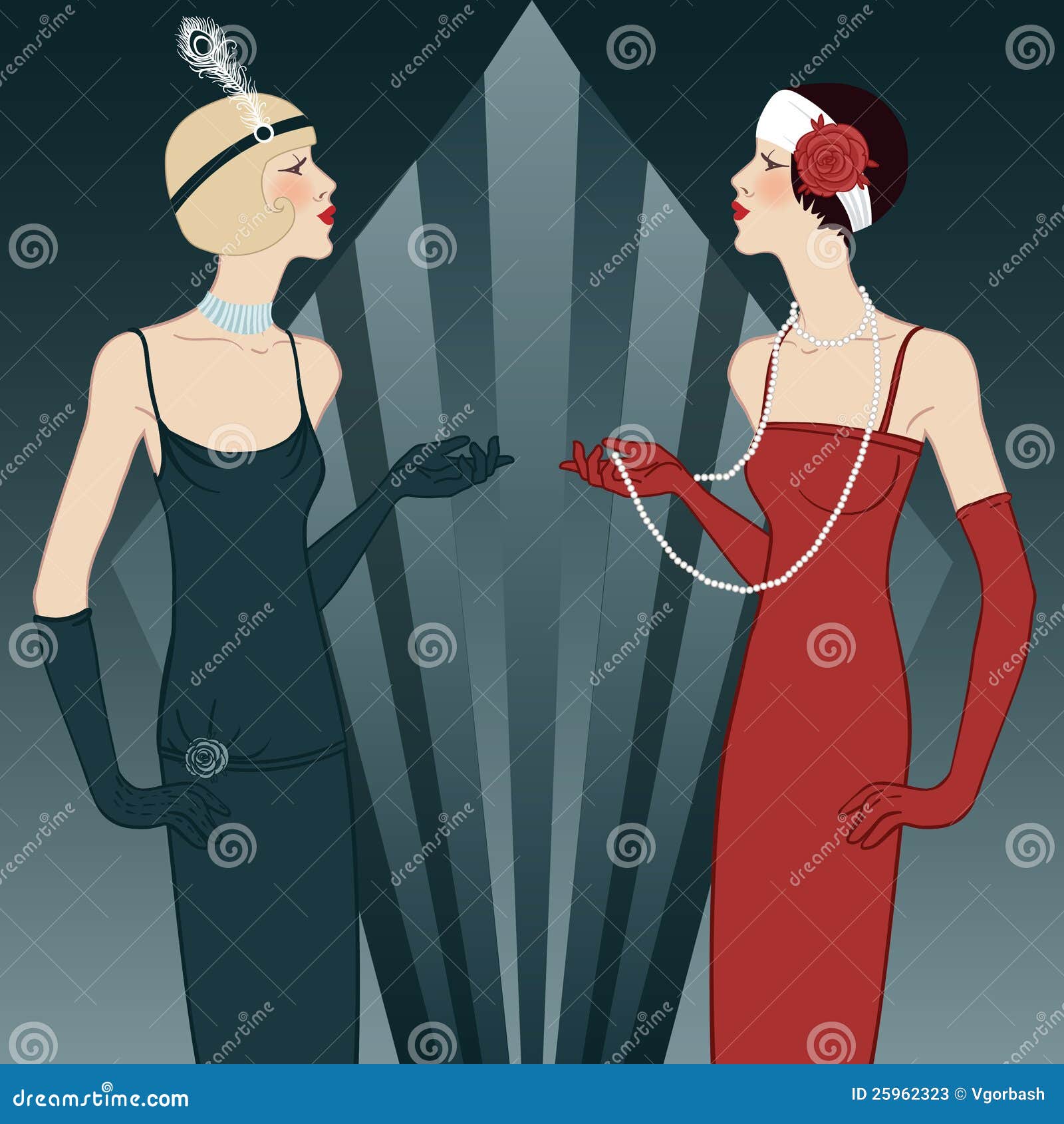 Flapper girls series stock vector. Illustration of chicago - 25962323